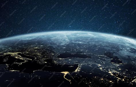 Premium Photo Beautiful Planet Earth With Night City Lights Europe