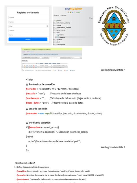 Conexion Base De Datos Y Formulario Php Con Ss3 Pdf Php Bases De