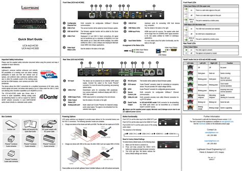 Lightware Ucx 4x2 Hc30d Universal Switcher Quick Start Guide