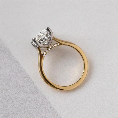 Antique Cathedral Set Engagement Ring Big 45ct Radiant Cut Hidden