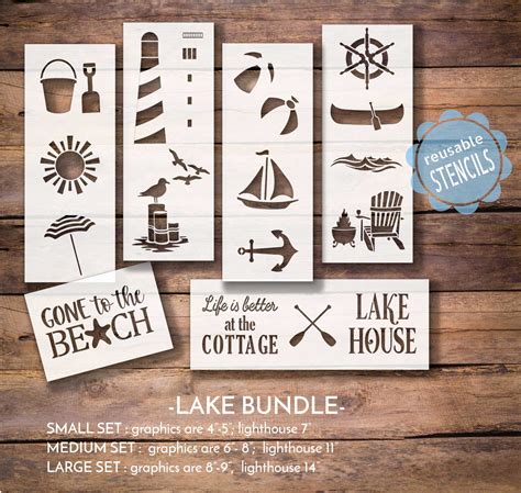 Lake Beach Stencil Bundle Wallcutz Wallcutz Crafts
