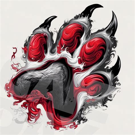 Wolf Paw Logo Png Mascot Claws Graphic Digital Download Etsy