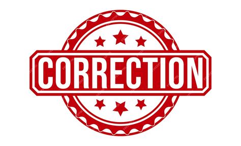Premium Vector Correction Red Rubber Stamp Vector Design