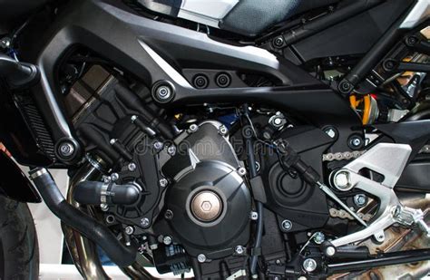 Motorcycle Engine Block And Engine Chassis Section Editorial