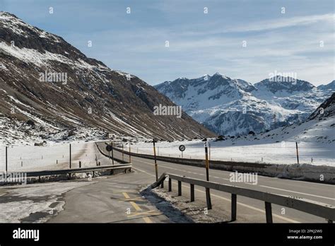 Julier Pass Switzerland February 21 2023 Alpine Winter Wonderland On