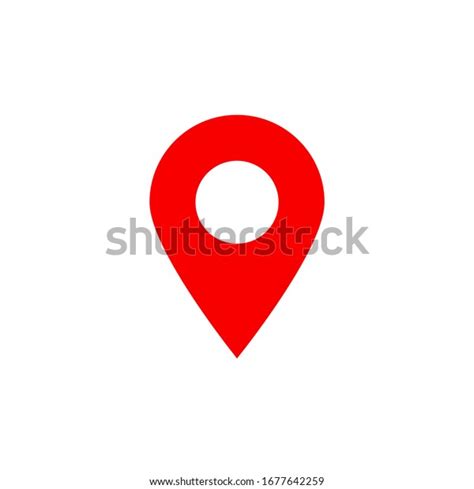 Red Pin Point Icon Map Location Stock Vector Royalty Free 1677642259 Shutterstock