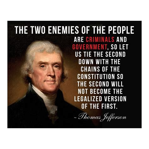 Thomas Jefferson Quotes Wall Art Print The Two Enemies Of The People