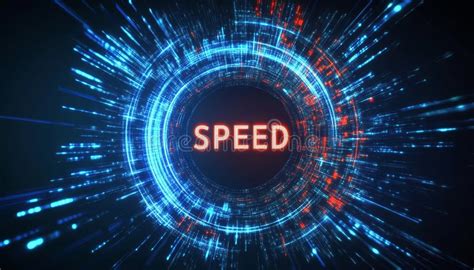 Futuristic Internet Speed Visualization With Glowing Center And Digital