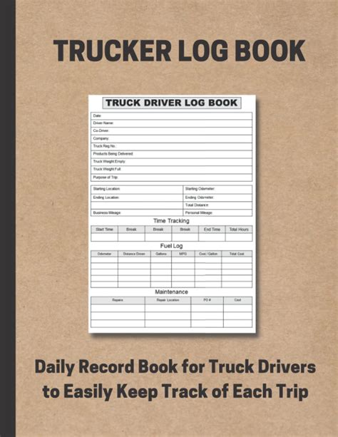 Trucker Log Book Daily Record Book For Truck Drivers To
