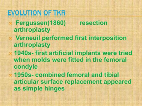 Total Knee Replacement Tkr Ppt