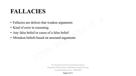 Fallacies And Its Types Pdf