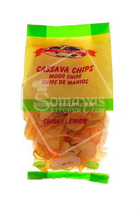 Purvi Cassava Chilli Lemon Chips 200g • Hallans