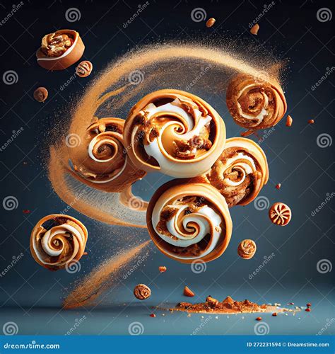 An Illustration Of A Swirl Of Cinnamon Rolls Stock Illustration