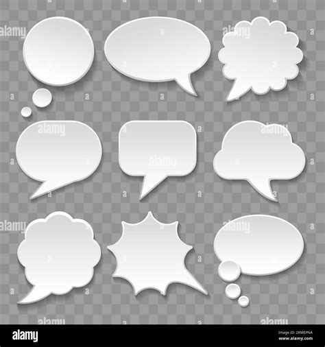 Paper Bubble Cloud Set Stock Vector Image And Art Alamy