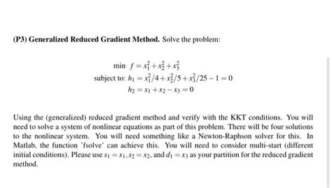 Solved P3 Generalized Reduced Gradient Method Solve The