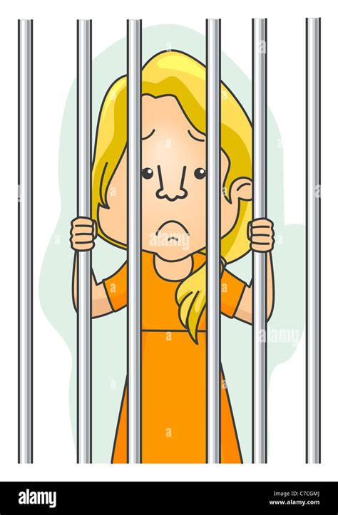 Female Behind Bars Clipart