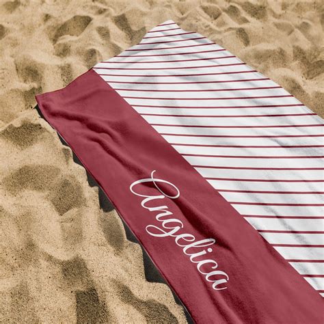Colorful Custom Beach Towel With Name Personalized Name Bath Towel