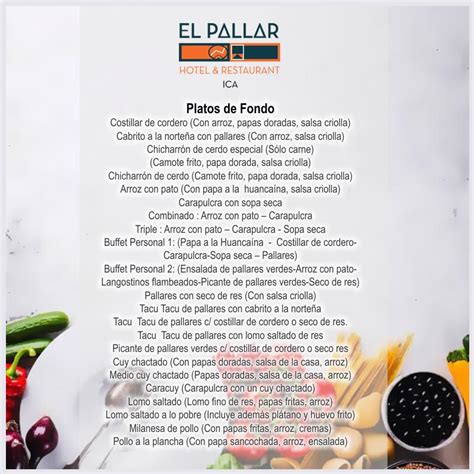 Carta De El Pallar Restaurant Ica