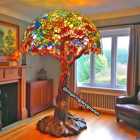 These Oversized Stained Glass Tree Lamps Are An Impressive Decor Piece