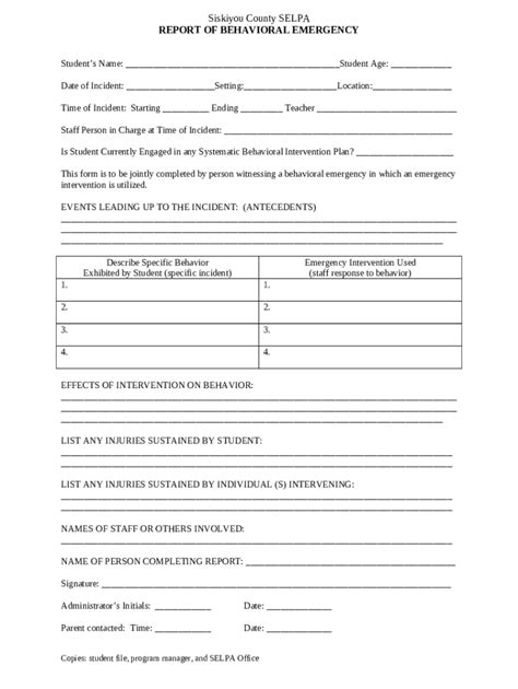 Siskiyou County Special Education School Directory Doc Template