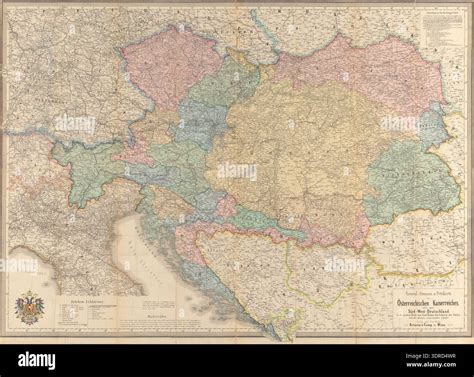 This 1871 Map Shows The Austrian Empire Up To 1867 Hi Res Stock