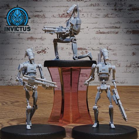 3d Printable Roger Droid Set Battle Robot Space Cyber Mech