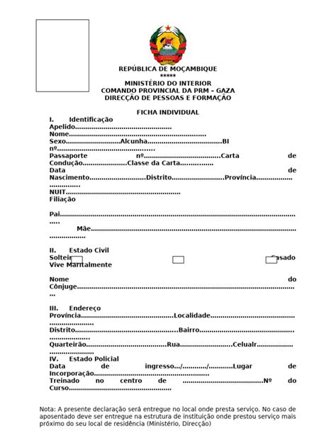 Fcha Indivual E Declaração Prm Pdf