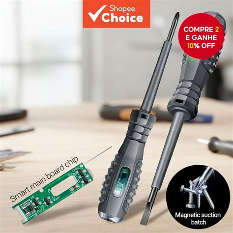 Chave De Fenda Isolada Eletricista Com Indicador Neon Caneta Testadora