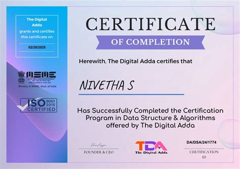 Digitaladda Dsa Learning Nivetha Suresh