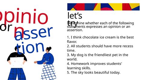 Differentiate Opinion Or Assertion Tuesdaypptx