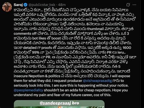 Bandi Saroj Kumar Accuses Mowgli 2025s Team Of Sidelining Him Deletes