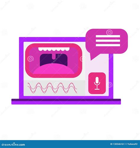 Speech User Interface Design Voice Recognition Technology Vector Concept Illustration Stock