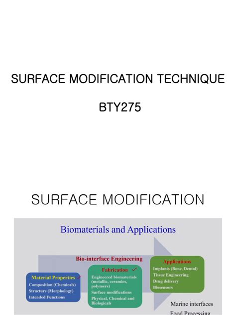 Surface Modification Of Biomaterial Pdf Polymers Surface Modification