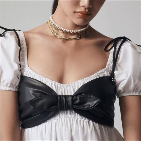Leather Bow Bodice Similar To The Anthropologie As Depop