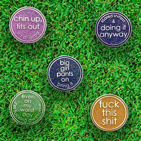 Funny Golf Ball Marker Set Glittery Hard Enamel Golf Tournament