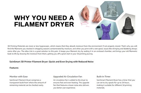 Sainsmart Filament Dryer 3d Printer Filament Storage Dry Box Filament
