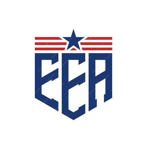 Premium Vector Patriotic Eea Logo With Star And American Flag Straps