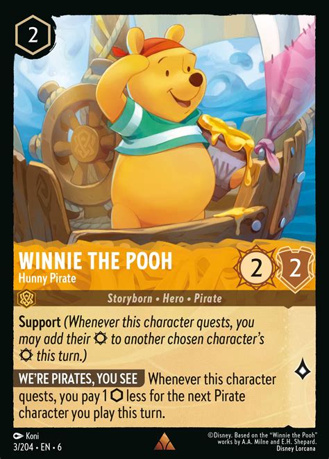 Winnie The Pooh Hunny Pirate Lorcana Card