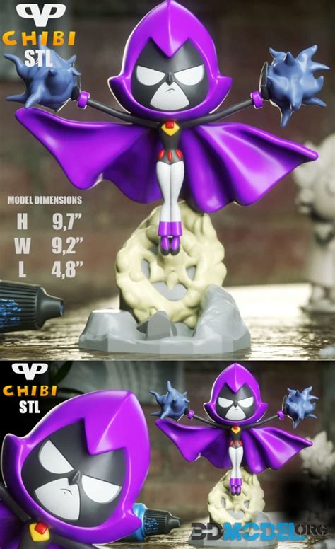 3d Model Dc Raven Chibi Printable