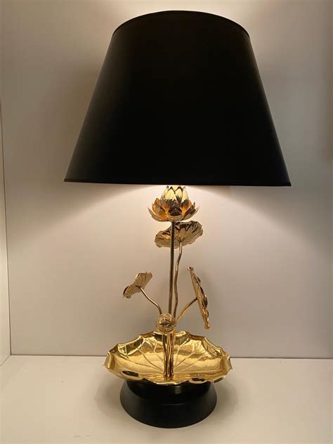 Brass Lotus Lamp By Feldman For Sale At 1stdibs