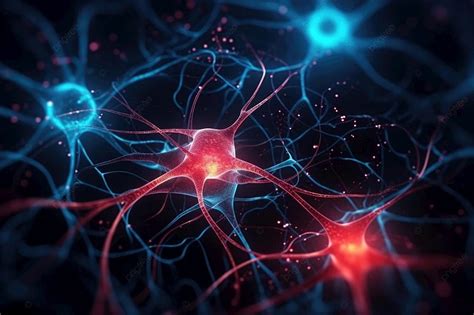 Abstract Neuron Cell Science Illustration Cell Health Science Generative Ai Photo Background And