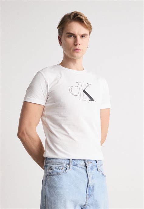 Calvin Klein Jeans Outline Monologo Tee Trükipildiga T Särk Bright