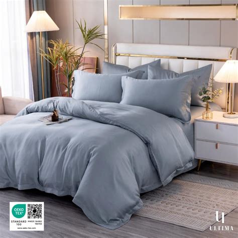 Steel Tencel™ Sheet Set Duvet Cover And Pillow Cases With Tencel™ Lyocell Fibers Ultima Linen