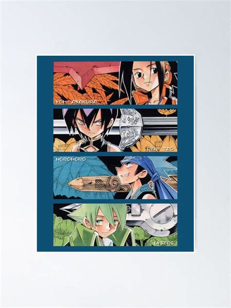 Póster Anime Manga Shaman King Merch Asakura Yoh Ren Tao Horohoro Usui