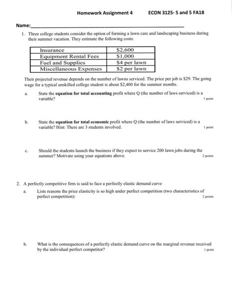 Solved Homework Assignment 4 Econ 3125 5 And 5 Fa18 Name
