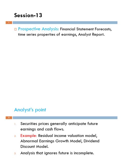 Session 13 Prospective Analysis Fsa Compatibility Mode Pdf Expense Forecasting