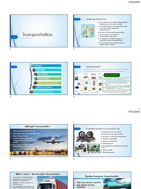 Transportation Modes And Characteristics Pdf Transport Cargo