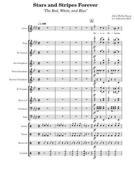 The Red White And Blue Stars And Stripes Forever Sheet Music For