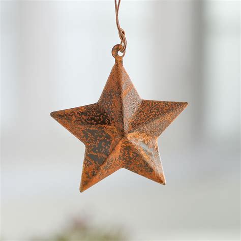 Rusty Tin Dimensional Star Ornament Barn Stars Primitive Decor