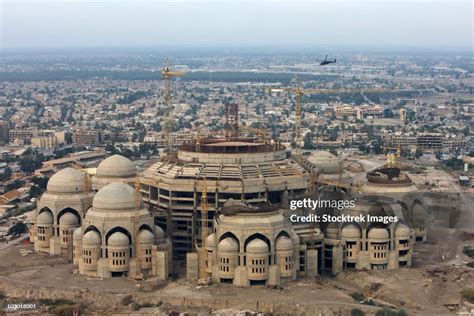 An Aerial View Of Saddam Hussiens Great Mosque In Baghdad Iraq High Res